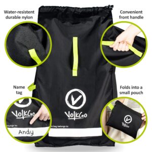 VolkGo Gate Check Bag for Single Umbrella Strollers & Durable Car Seat Travel Bag, Easy Carrying, Ideal Gate Check Bag for Air Travel & Saving Money, Includes Pouch, with E-Book