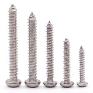 M4 x 20mm Button Head Socket Cap Self Tapping Screws, 304 Stainless Steel 18-8 Wood Screws, Full Coarse Thread Sheet Metal Screws, Pack of 50