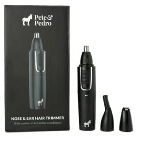 Pete & Pedro Nose & Ear Hair Trimmer – Clipper Has 3 Attachments for Nose/Ear, Eyebrows Trimming, & Facial Hair Detailing | for Men & Women, Stainless Steel, Wet/Dry, USB | As Seen on Shark Tank