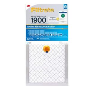 filtrete 14x30x1 smart air filter, mpr 1900 merv 13, 1-inch premium allergen, bacteria and virus air filters for acs and furnaces, 2 filters, white