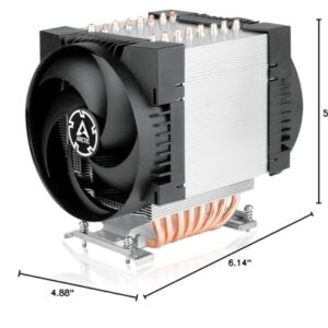 ARCTIC Freezer 4U for AMD SP3, sTRX4, TR4, sWRX8 - 4U & UP, single tower CPU cooler, 2 x 120 mm fans, 400-2300 RPM, 4-pin PWM connector, 8 heatpipes