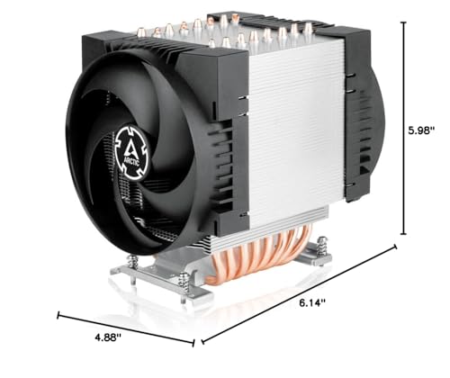 ARCTIC Freezer 4U for AMD SP3, sTRX4, TR4, sWRX8 - 4U & UP, single tower CPU cooler, 2 x 120 mm fans, 400-2300 RPM, 4-pin PWM connector, 8 heatpipes