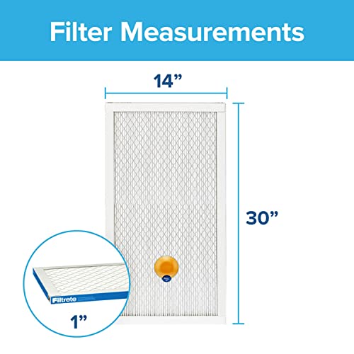 Filtrete 14x30x1 Smart Air Filter, MPR 1900 MERV 13, 1-Inch Premium Allergen, Bacteria and Virus Air Filters for ACs and Furnaces, 2 Filters, White