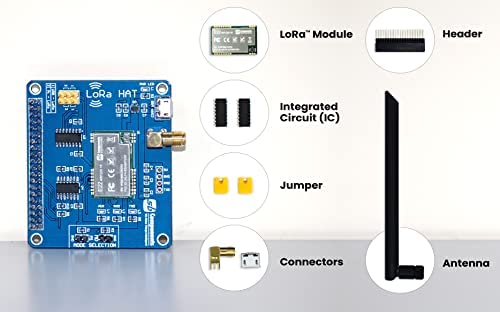 sb components LoRa HAT for Raspberry Pi E22-900T22S Smart Data Transmission Board Module LoRa Expansion Board for Raspberry Pi, Transmission up to 5 KM (915 MHz)