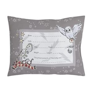 warner brothers harry potter magical moments grey and white keepsake pillow