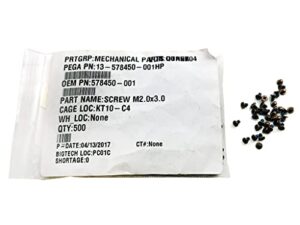 nylok patch flat phillips head m2x3mm screws 500 pieces package 578450-001 compatible replacement spare part for hp compatible and other systems