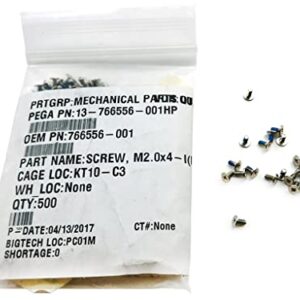 Nylok Patch Flat Phillips Head M2x4mm Screws 500 Pieces Package 766556-001 Compatible Replacement Spare Part for HP Compatible and Other Systems