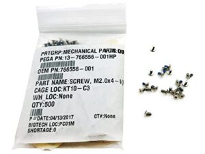 nylok patch flat phillips head m2x4mm screws 500 pieces package 766556-001 compatible replacement spare part for hp compatible and other systems