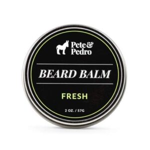 pete & pedro fresh beard balm – clean, musk, & teak wood scent | 100% natural & organic ingredients | light-hold, hydrates, softens skin, reduces itch, frizz & flakes | as seen on shark tank, 2 oz.