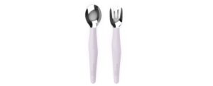 everyday baby stainless steel cutlery, silicone handle (light lavender)