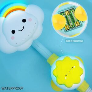 Electric Shower Bath Toy Sprinkler Head - Rainbow Cloud Spray Water Baby Toddler Toy for Kids Bathtub and Bathtime Fun