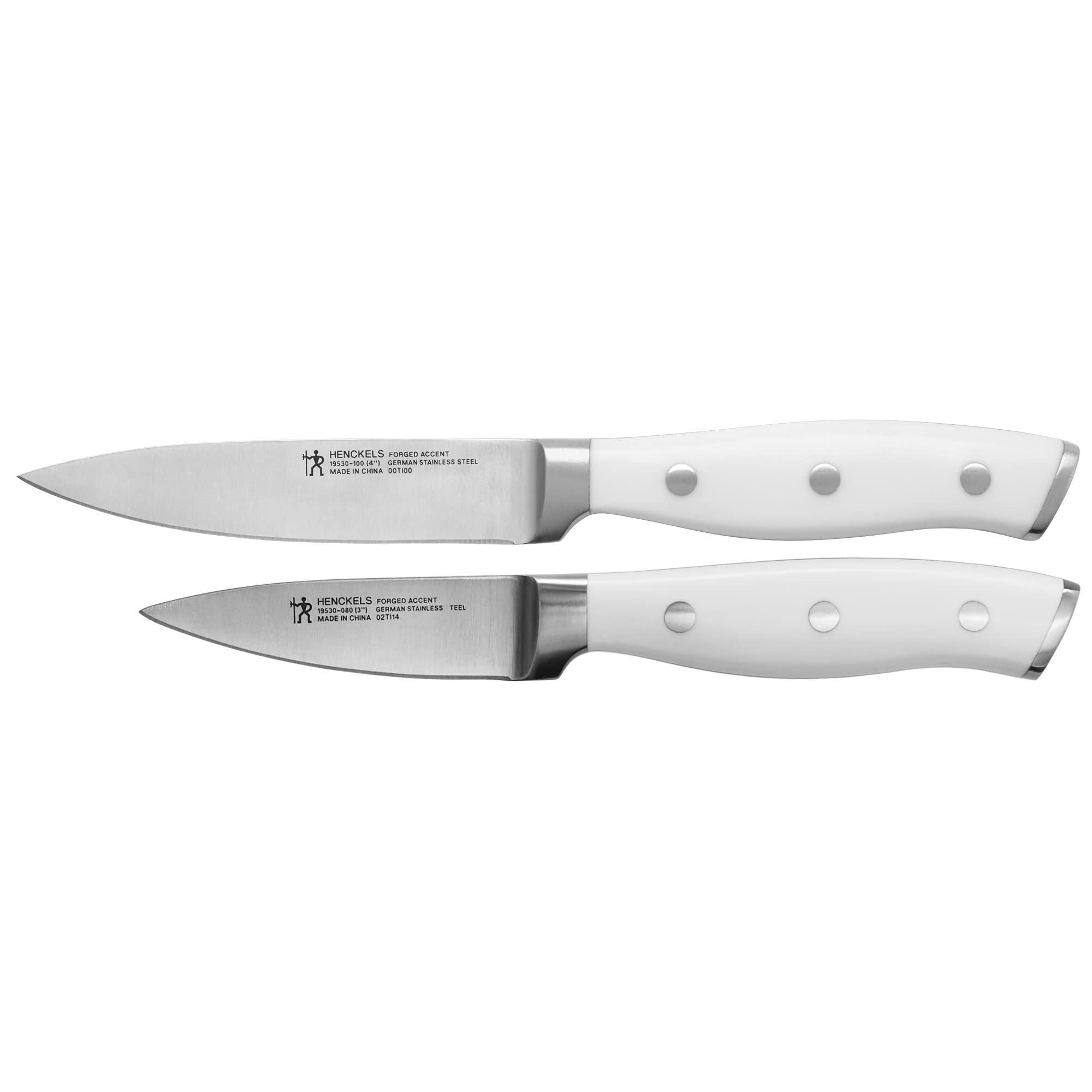 HENCKELS Forged Accent Razor-Sharp 2-pc Paring Knife Set, White Handle, German Engineered Informed by 100+ Years of Mastery