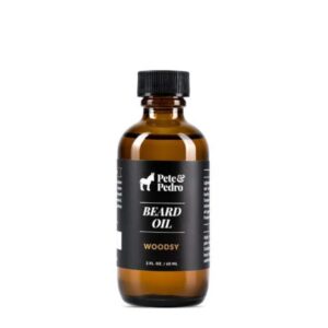 pete & pedro beard oil - 100% natural & organic ingredients, manly woodsy scent | hydrates & softens beard & skin, reduces itchiness, adds shine, helps with beardruff | as seen on shark tank, 2 oz.