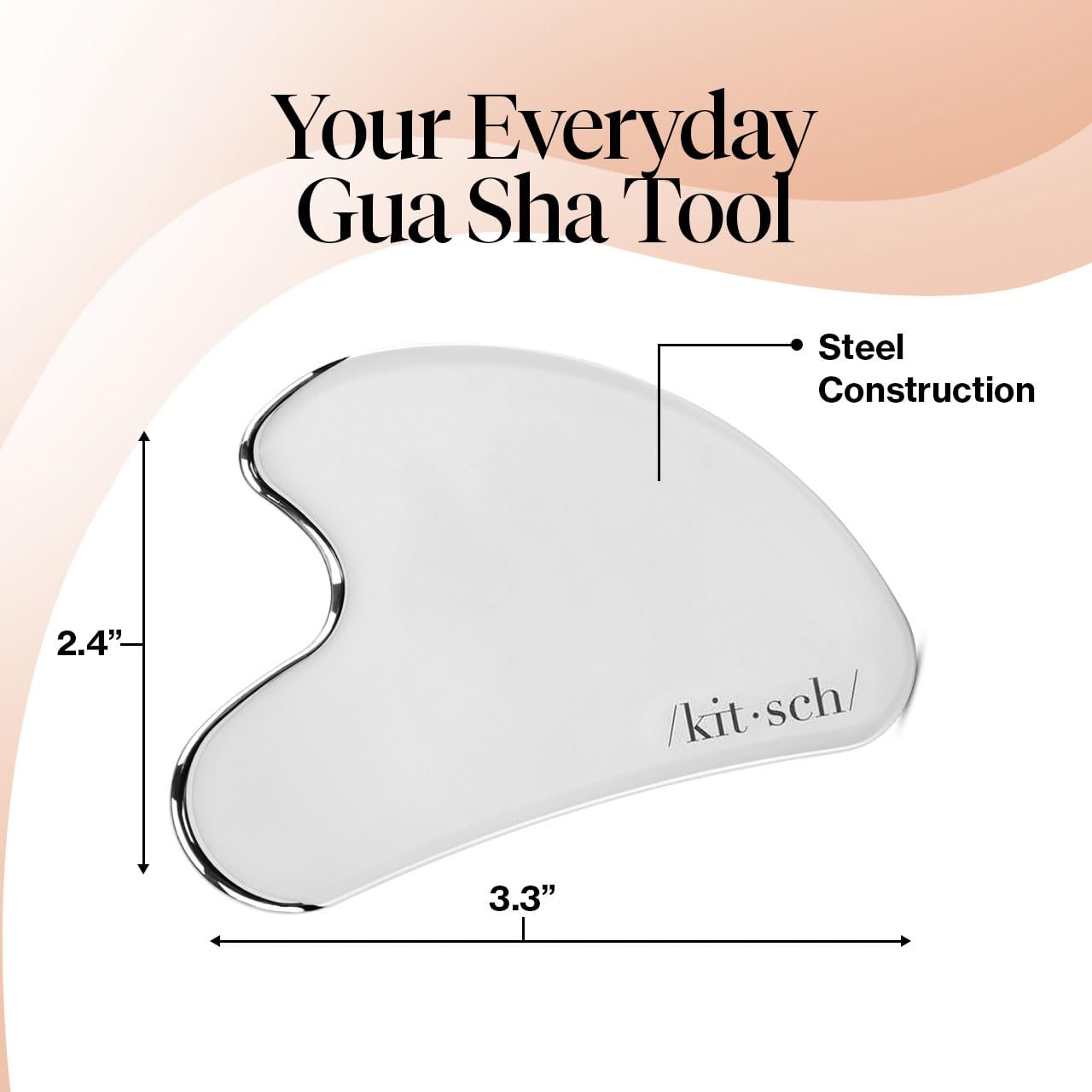 Kitsch Stainless Steel Gua Sha Facial Tools, Lymphatic Drainage Massager for Face, Chin & Jawline Sculpting, Body Guasha Tool for Muscle Tension, Manual Massage Stick for Skin Care Gifts for Mom Women