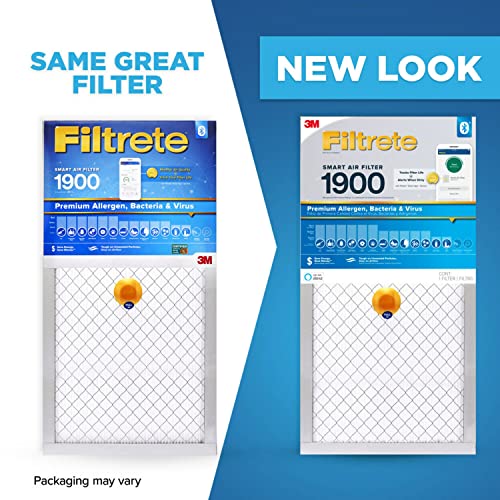 Filtrete 14x30x1 Smart Air Filter, MPR 1900 MERV 13, 1-Inch Premium Allergen, Bacteria and Virus Air Filters for ACs and Furnaces, 2 Filters, White