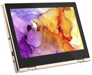 lenovo 2-in-1 convertible 11.6” touchscreen chromebook, intel celeron n processor up to 2.70ghz, 4gb memory, 32gb storage, chrome os, pale gold (renewed)