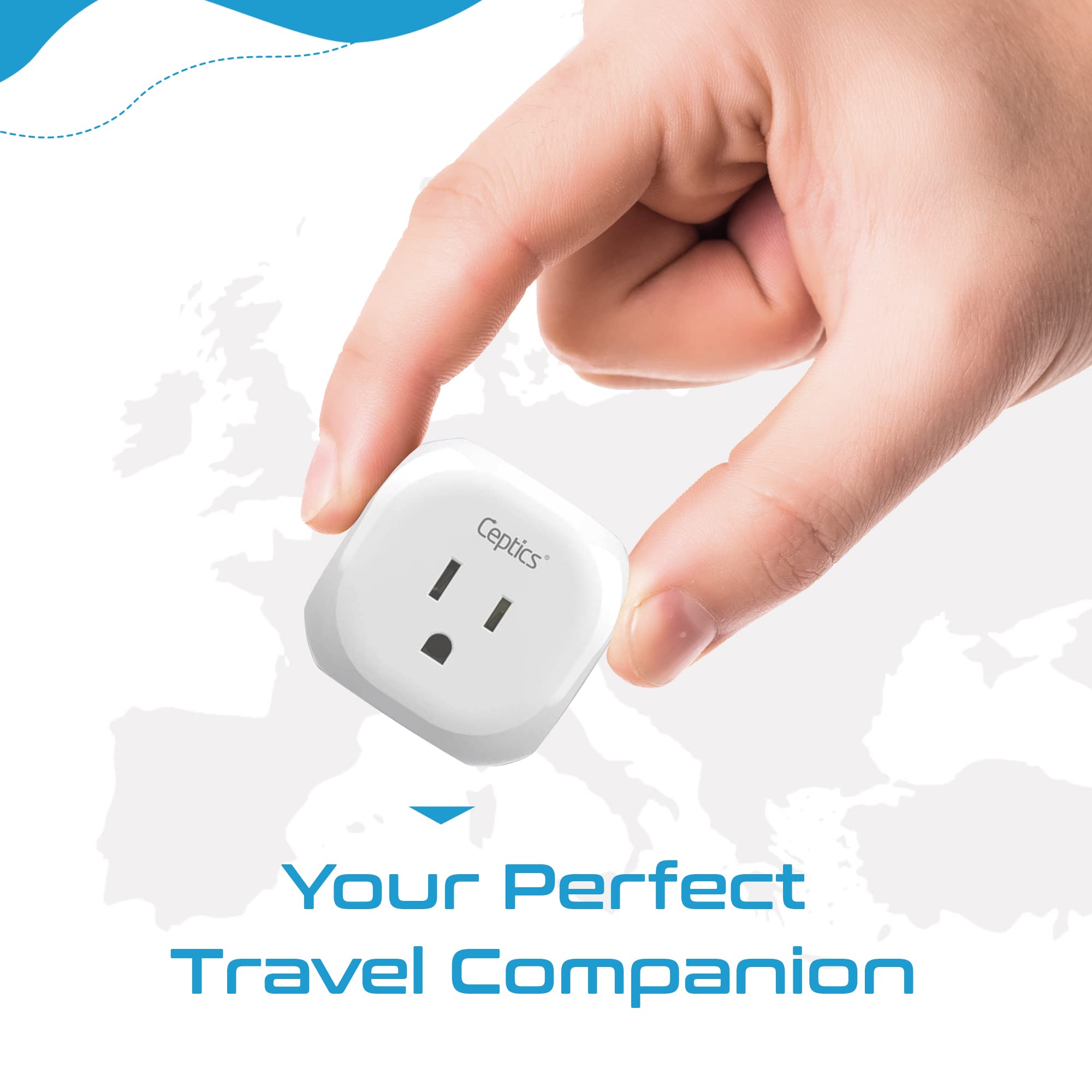 Ceptics Australia, China Travel Adapter - 5 Input with 20W PD-QC 3.1A Dual USB-C and USB - Ultra Compact - Light Weight - USA to Any Type I Countries Such as New Zealand, Argentina and More