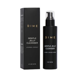 dime beauty gentle jelly cleanser, hydrating facial cleanser and makeup remover with vitamin e, sensitive skin face wash, 4 oz / 120 ml