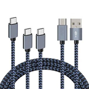 type c usb cable, 3 pcs 3ft nylon braided usb c cable, usb-a to usb-c type c charging cable fast charge cord compatible lg v30 g6 g5 v20 (1m)