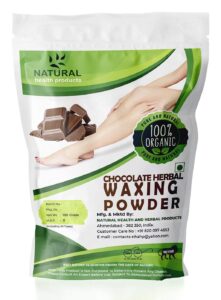 bavi natural health products chocolate herbal waxing powder for naturally instant remover of hair, d-tan skin & dead cell for all types of hair & skin - 100g