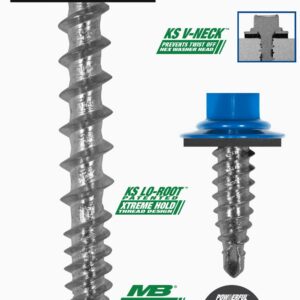 Fasteners Plus ST Fastening #12 x 3/4" Kwikseal Woodbinder Metal Roofing Stitch Screws Metal-to-Wood Brown (Pack of 250)