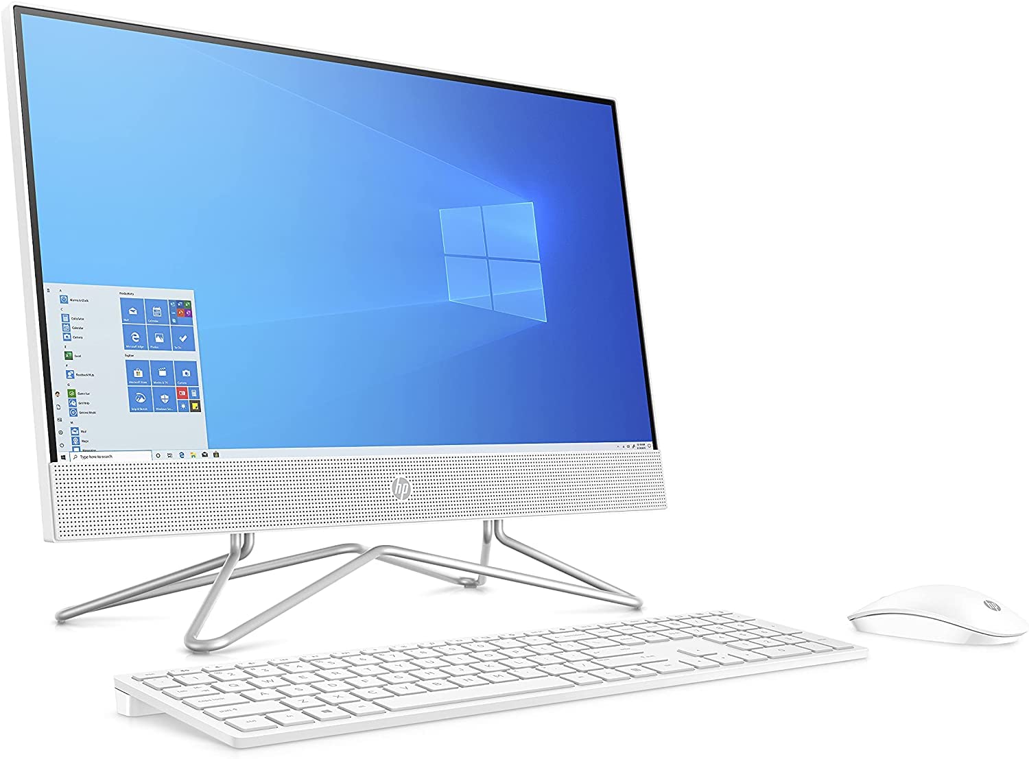 HP 2022 Newest 22-inch FHD All-in-One Desktop Computer - Dual-Core AMD Athlon Silver 3050U - 12GB DDR4 RAM-256GB SSD - WiFi Bluetooth - Windows 11 Pro - Snow White w/ 32GB USB Drive