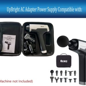 UpBright 16.8V AC/DC Adapter Compatible with OLSKY JMQ-01 JMQ01 Massage Gun Handheld Electric Deep Tissue Pain Relief Percussion Muscle Massager 16.8VDC 1.0A 3000mAh Power Battery Charger (Not 12V.)