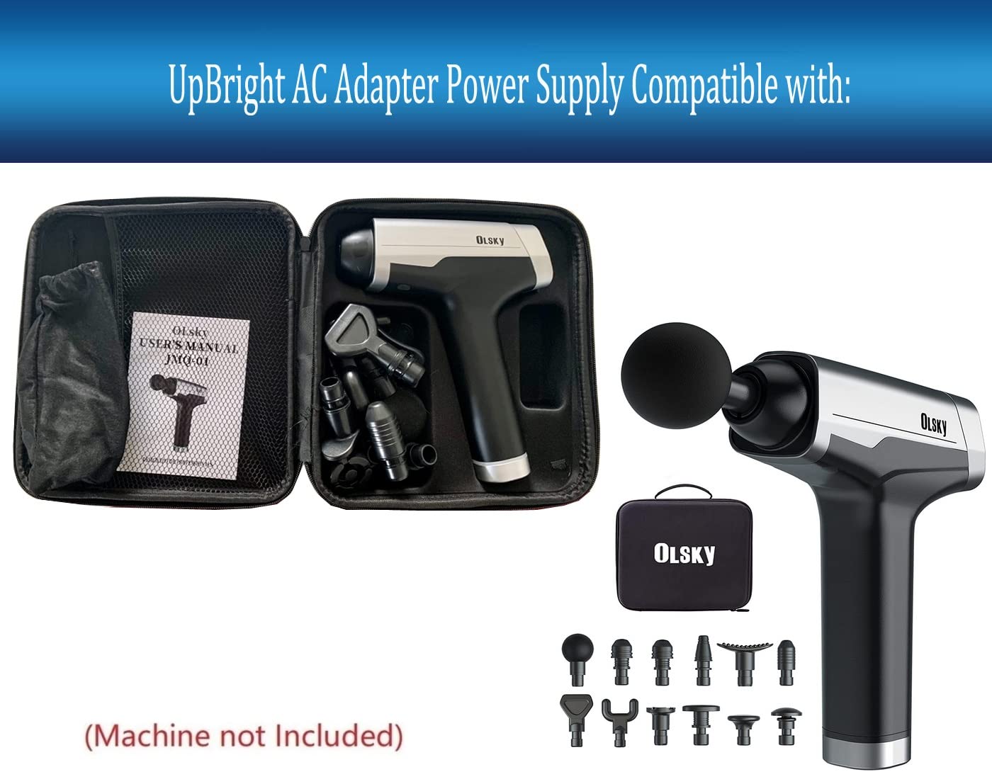 UpBright 16.8V AC/DC Adapter Compatible with OLSKY JMQ-01 JMQ01 Massage Gun Handheld Electric Deep Tissue Pain Relief Percussion Muscle Massager 16.8VDC 1.0A 3000mAh Power Battery Charger (Not 12V.)