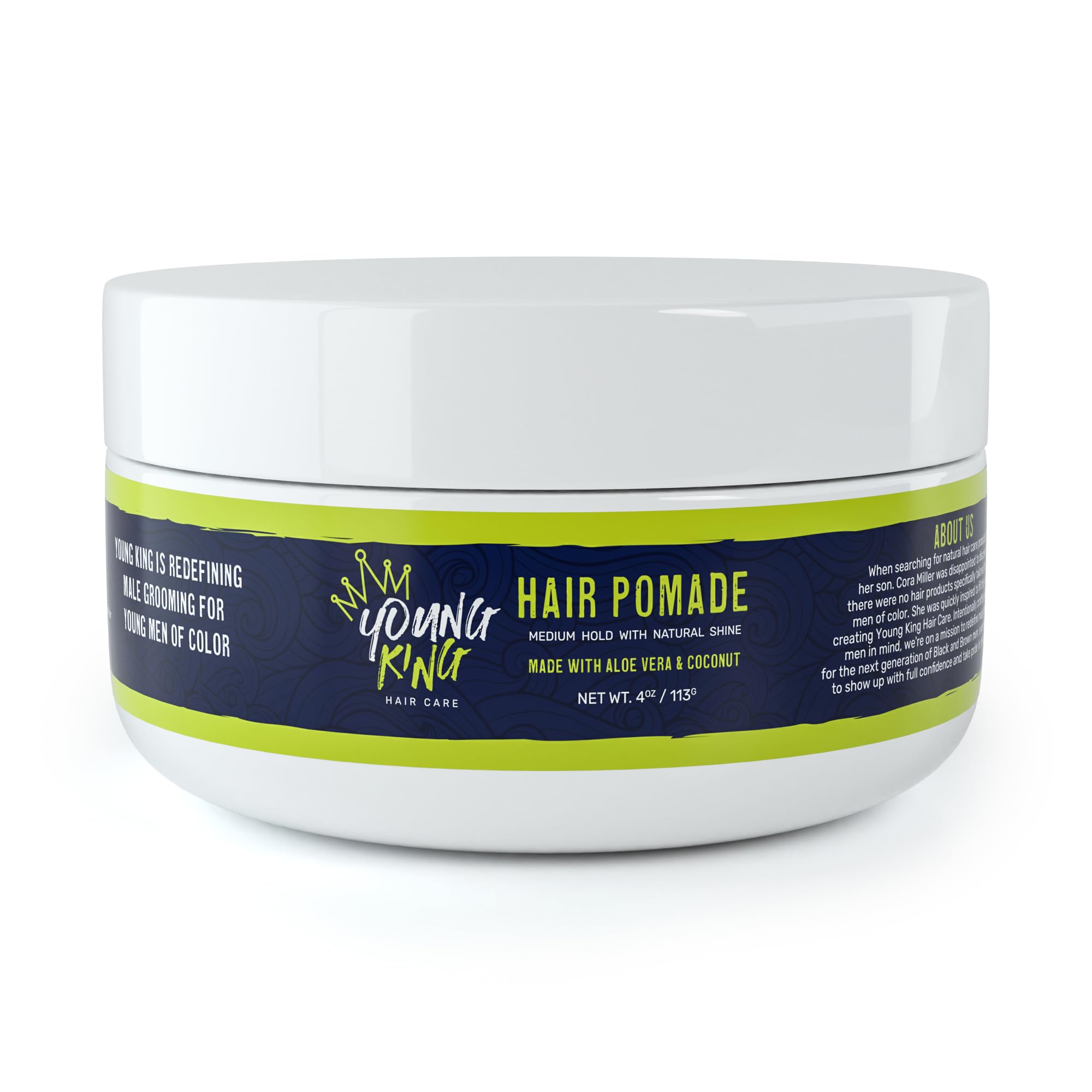 YOUNG KING HAIR CARE Kids Pomade for Boys | Tame Flyaways and Sculpt Natural Curls | Plant-Based and Harm-Free | 4 oz