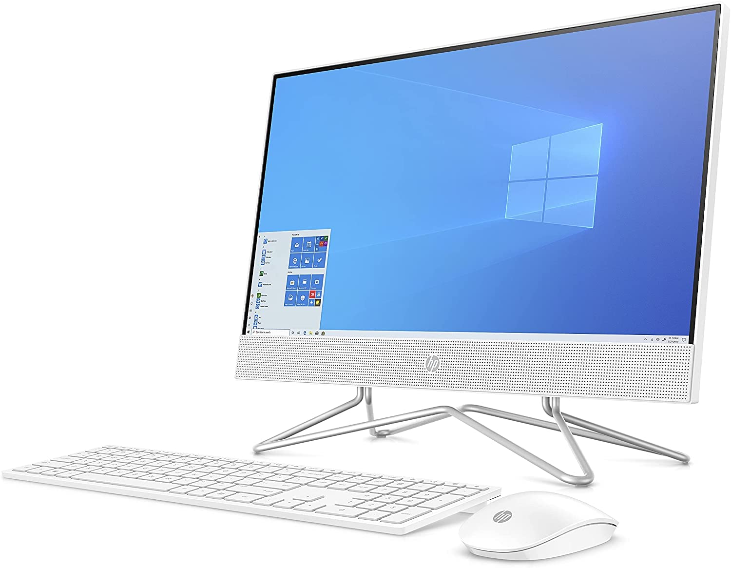 HP 2022 Newest 22-inch FHD All-in-One Desktop Computer - Dual-Core AMD Athlon Silver 3050U - 12GB DDR4 RAM-256GB SSD - WiFi Bluetooth - Windows 11 Pro - Snow White w/ 32GB USB Drive