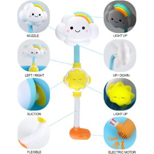 Electric Shower Bath Toy Sprinkler Head - Rainbow Cloud Spray Water Baby Toddler Toy for Kids Bathtub and Bathtime Fun