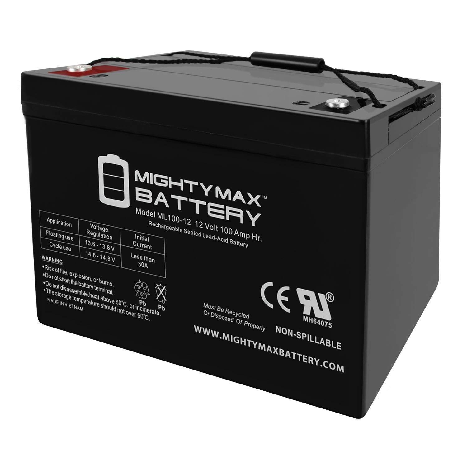 Mighty Max Battery 12V 100Ah SLA Replacement Battery for Universal Power UB12900