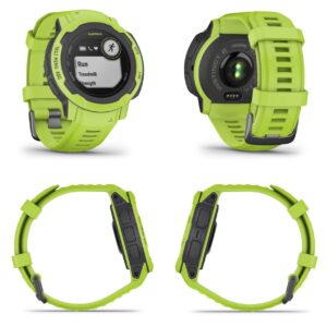 Wearable4U Garmin Instinct 2 GPS Rugged Outdoor Smartwatch, Electric Lime with Corning Gorilla Glass, Multi-GNSS Support Power Bundle