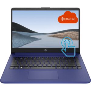 hp 2022 newest premium 14-inch hd touchscreen laptop, intel dual-core processor up to 2.8ghz, 8gb ram, 64gb emmc storage, webcam, bluetooth, hdmi, wi-fi, blue, windows 10 with 1 year microsoft 365