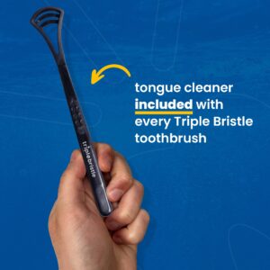 Triple Bristle Max Sonic | 3 Sided Toothbrush w/ 4 Modes | Dentist Created & Approved Triple Sided Toothbrush | Soft Charcoal Infused Nylon Bristles | Rechargeable & Waterproof Triple Head Toothbrush