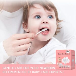 62PCS Baby Tongue Cleaner, Baby Oral Cleaner Newborn Baby Toothbrush,Disposable Infant Toothbrush Clean Baby Mouth,Gauze Gum Cleaner Stick Dental Care for 0-36 Month Baby+1 Finger Toothbrush with Case