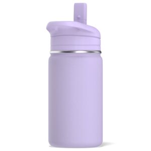 Hydrapeak Mini 14oz Water Bottle with Straw Lid, Stainless Steel Double Wall Insulated Water Bottle | Leak-Proof and Spill-Proof Water Bottle, 24 Hours Cold (Lavender)