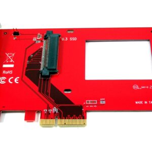 Ableconn PEXU3-132 NVMe 2.5-inch U.3 SSD PCIe 4.0 x4 SFF-TA-1001 Carrier Adapter Card - for 2.5-inch U.3 NVMe SSD - U.3 to PCIe 4.0 - PCIe Adapter for U.3 Drive