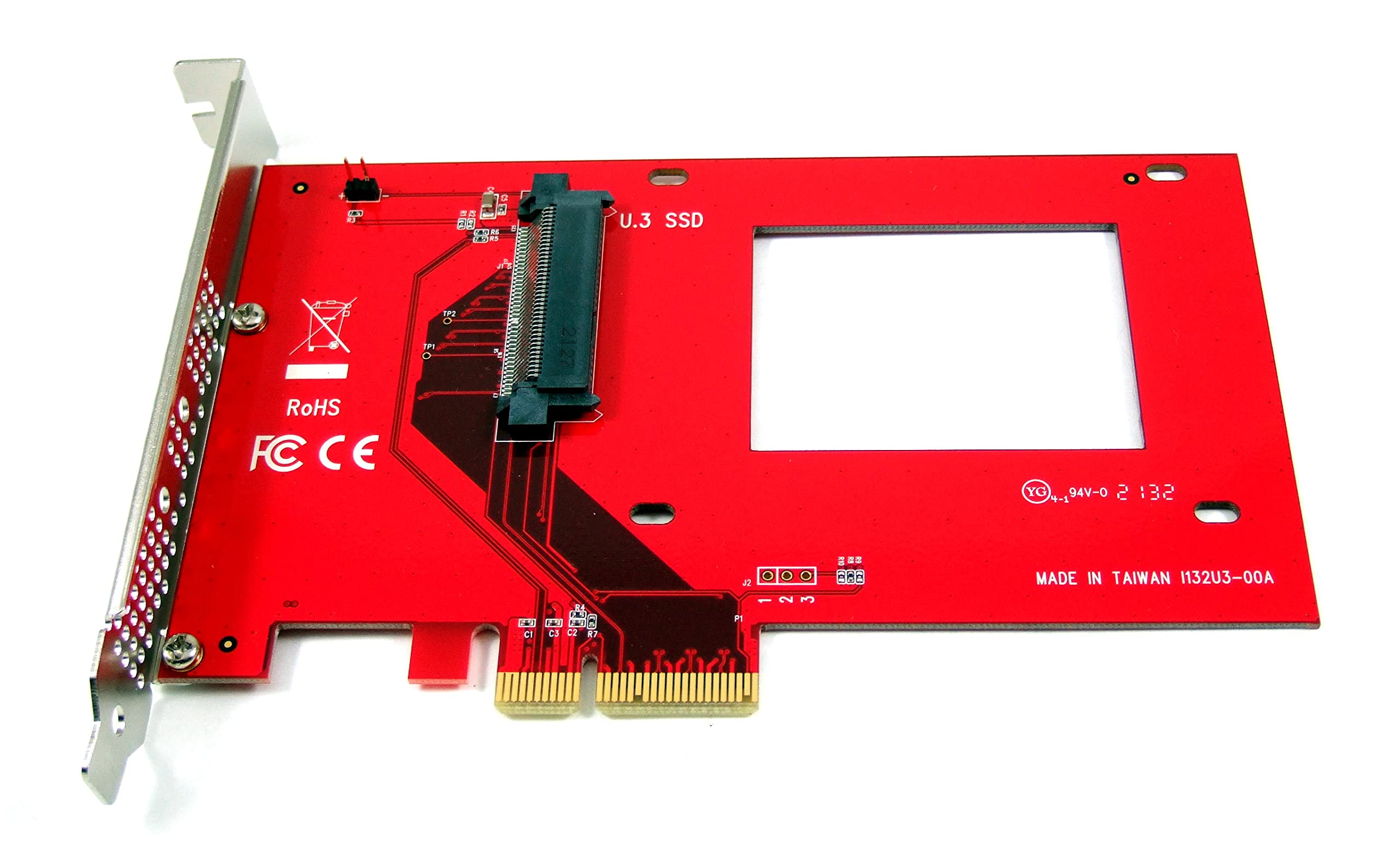 Ableconn PEXU3-132 NVMe 2.5-inch U.3 SSD PCIe 4.0 x4 SFF-TA-1001 Carrier Adapter Card - for 2.5-inch U.3 NVMe SSD - U.3 to PCIe 4.0 - PCIe Adapter for U.3 Drive