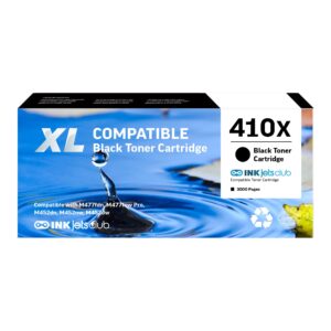 inkjetsclub compatible toner cartridge replacement for hp 410x black laserjet toner cartridge. works with laserjet pro m477fdn, m477fnw pro, m452dn printers.