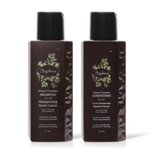 saphira mineral treatment shampoo & conditioner duo set for fine, thin & color-treated hair, 3 oz (travel size)