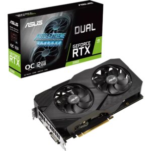 asus dual geforce rtx 2060 evo oc edition graphics card (pcie 3.0, 12gb gddr6 memory, hdmi, displayport, dvi-d, axial-tech fan, 0db technology, auto-extreme)