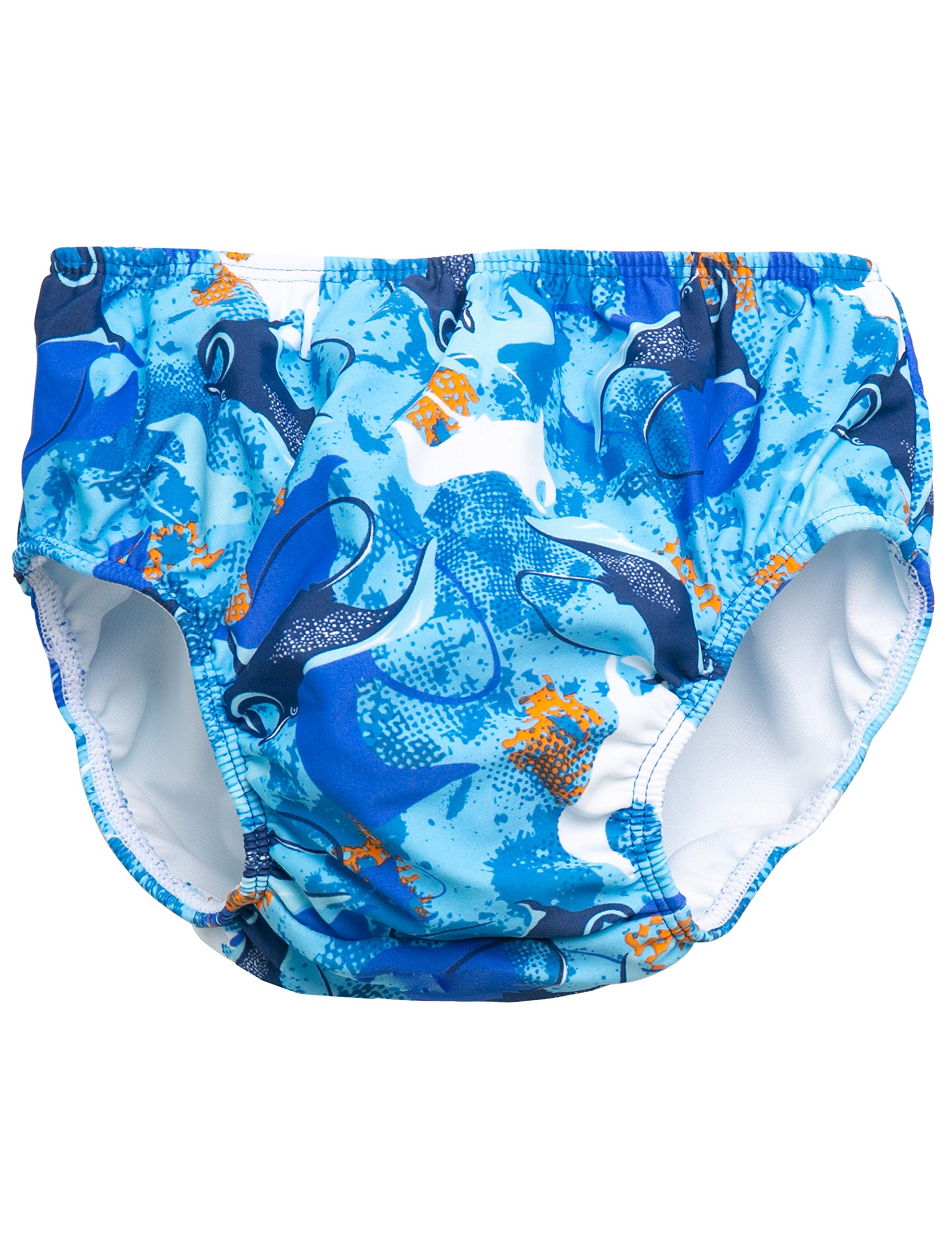 SunBusters Sunwear SunBusters Boy's Reusable Swim Diaper 2 Pack, Ocean Manta Ray, 3T