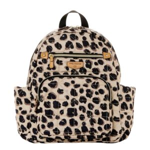 twelvelittle little companion diaper bag backpack 2.0 *new* with changing pad and stroller clips, leopard