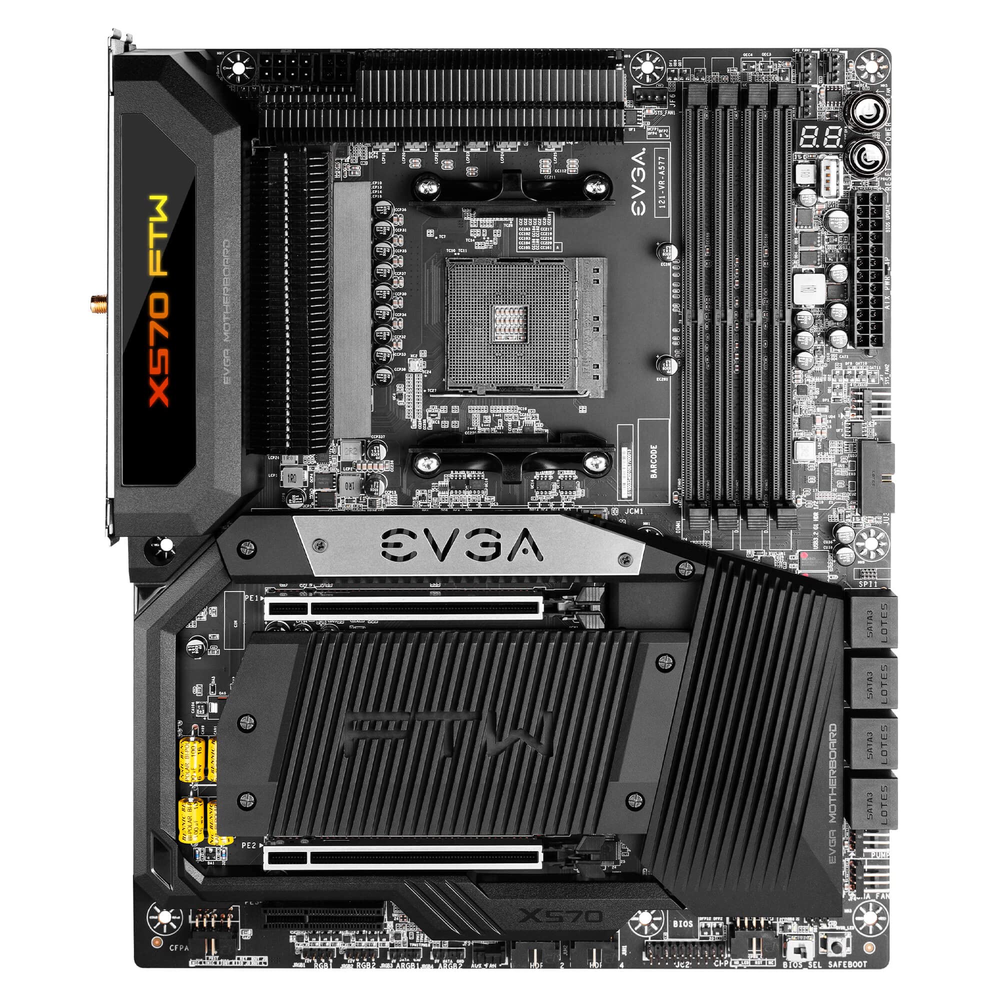 EVGA X570 FTW WIFI, 121-VR-A577-KR, AM4, AMD X570, PCIe Gen4, SATA 6Gb/s, Wi-Fi 6/BT5.2, USB 3.2 Gen2, M.2, ATX, AMD Motherboard