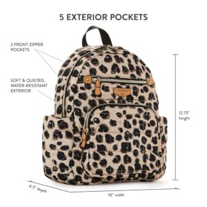 TWELVElittle Little Companion Diaper Bag Backpack 2.0 *NEW* with Changing Pad and Stroller Clips, Leopard