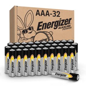 energizer alkaline power aaa batteries 32 count (pack of 1), long-lasting triple a batteries