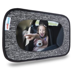 good gear baby car mirror for back seat rear facing carseat, shatterproof backseat view, infant safety travel essential, black