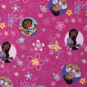 Disney Encanto Tropical Delight Pink and Aqua, Mirabel and Isabella Deluxe Easy Fold Toddler Nap Mat