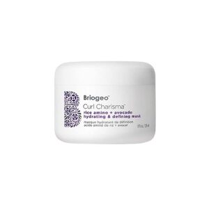 briogeo curl charisma rice amino + avocado hydrating & defining mask, hair mask for wavy, curly, and coily hair, deeply nourishes and defines curl pattern, protein-free, vegan, cruelty-free, 8 fl oz